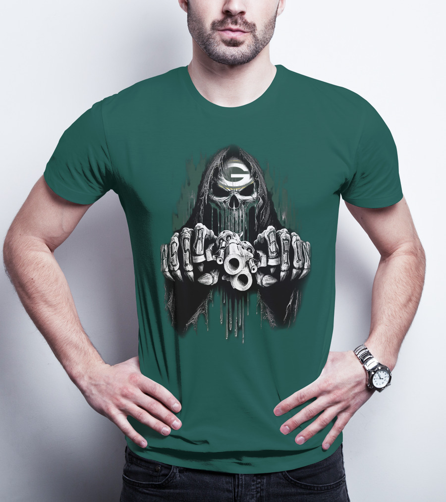 Green Bay Packers G Skull Grim Reaper 84 T-Shirt