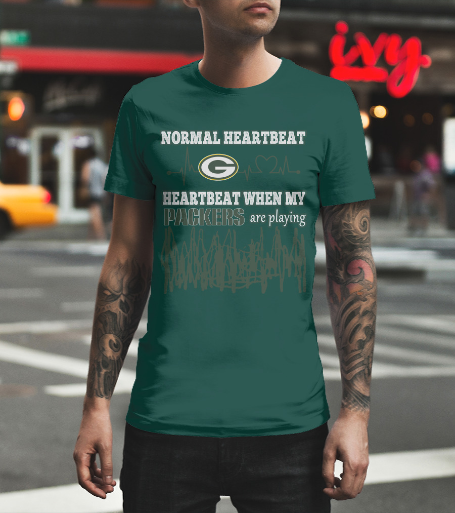 Normal Heartbeat Heartbeat When My Packers Are Playing T-Shirt
