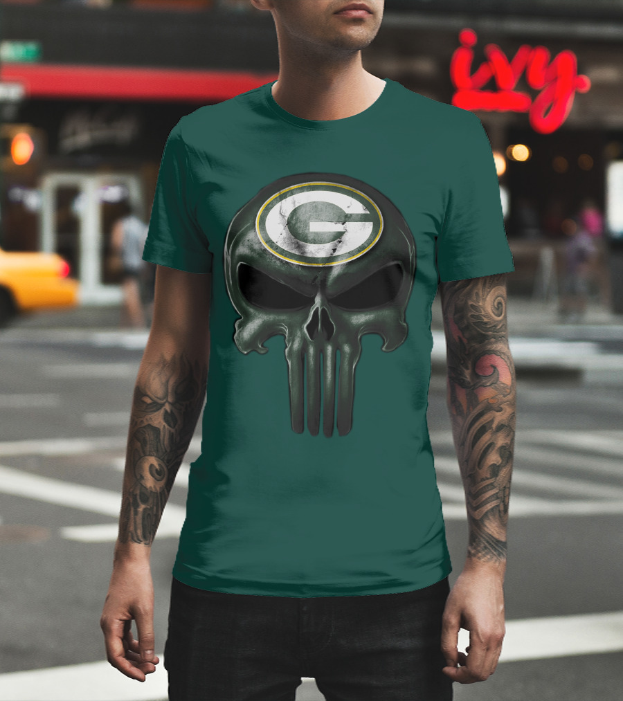 Green Bay Packers Skull T-Shirt
