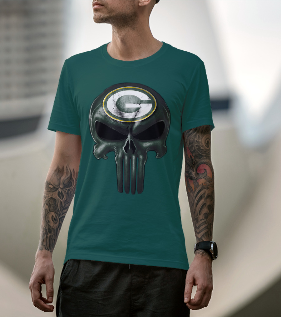 Green Bay Packers Skull T-Shirt