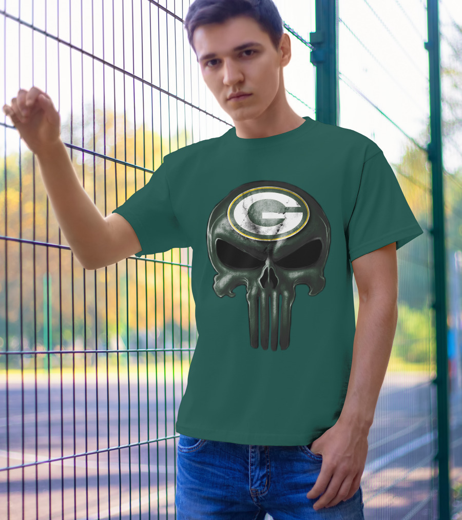 Green Bay Packers Skull T-Shirt