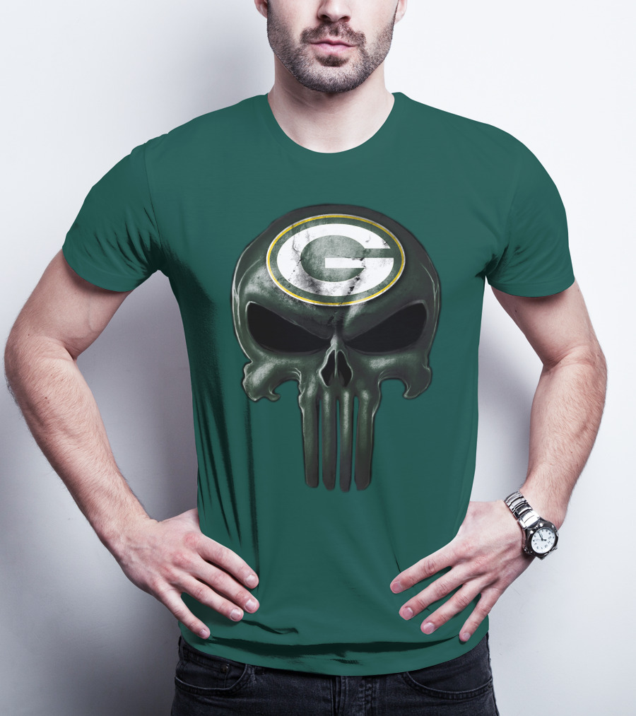 Green Bay Packers Skull T-Shirt