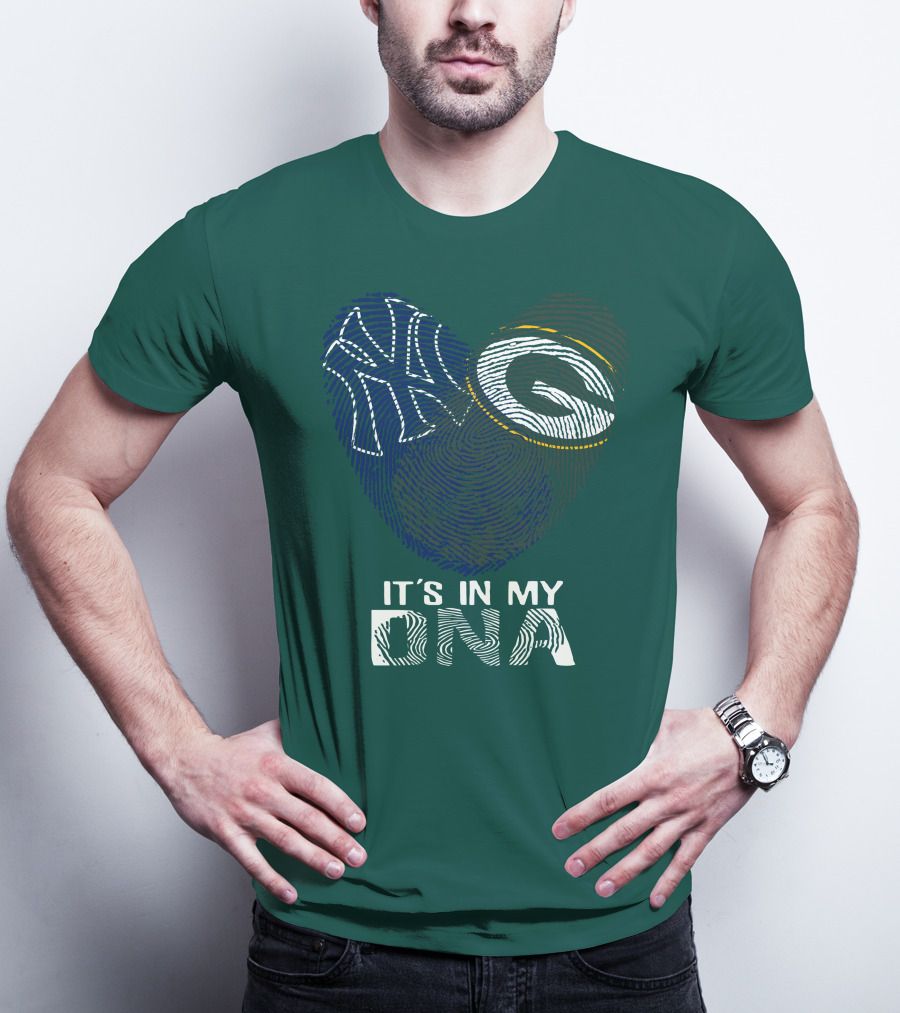New York Yankees Green Bay Packers It's In My Dna T-Shirt
