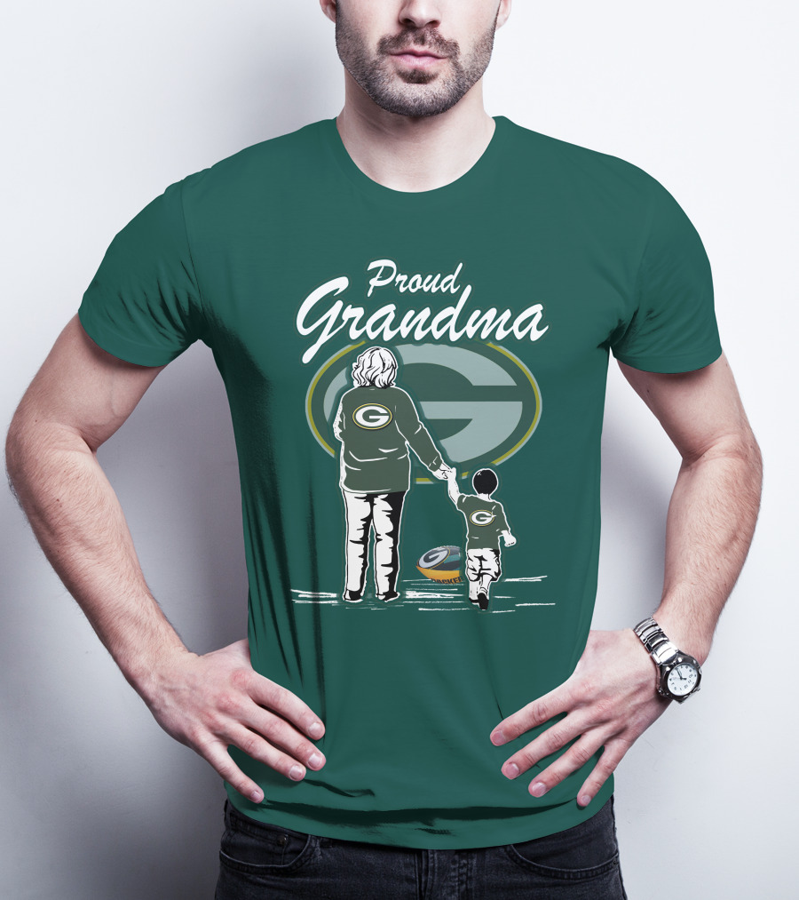 Proud Grandma Green Bay Packers Family Logo Scene T-Shirt