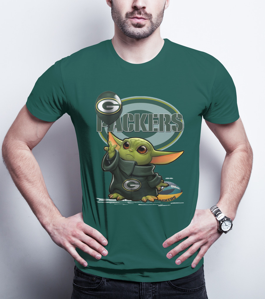 Yoda V1 Green Bay Packers Football Wilson T-Shirt
