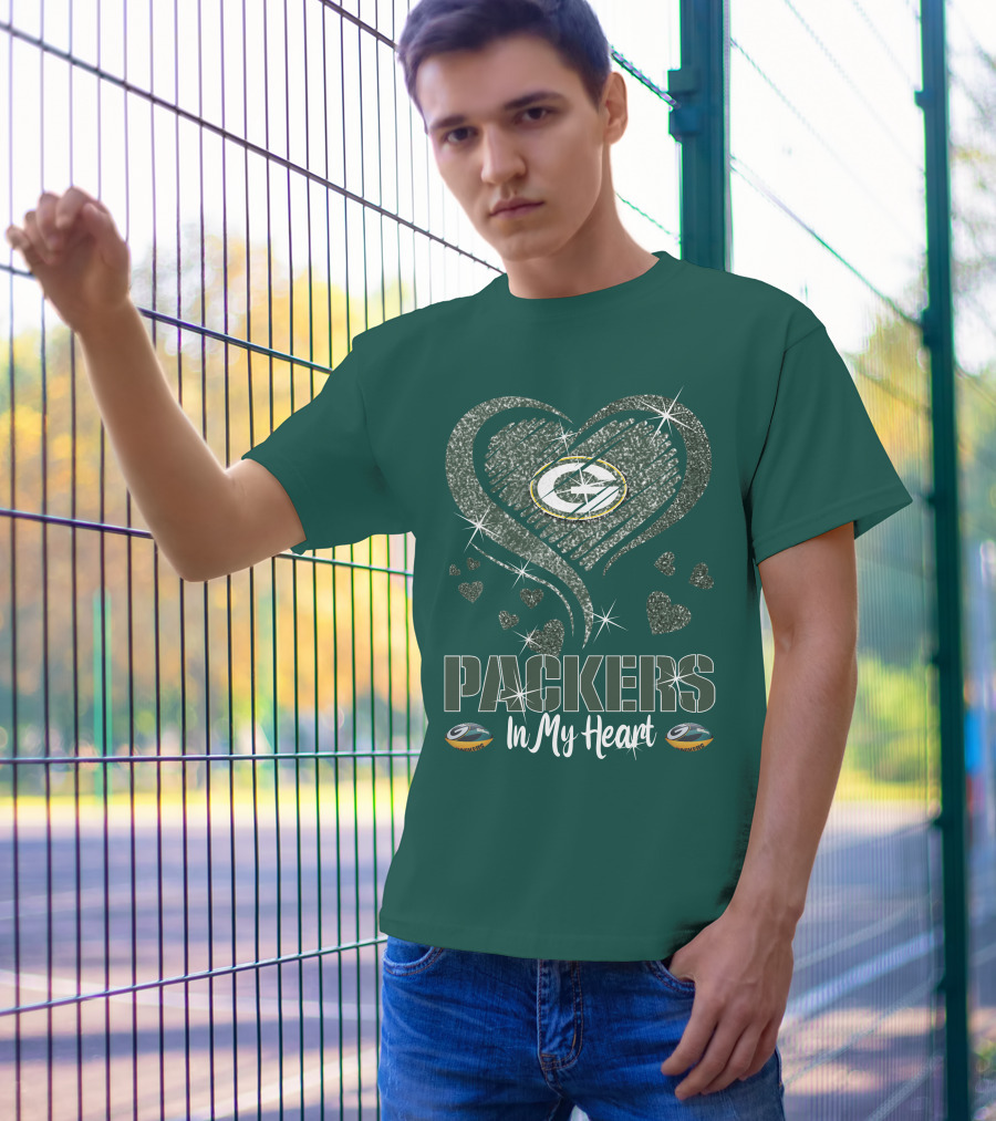 Packers In My Heart Green Bay Packers T-Shirt