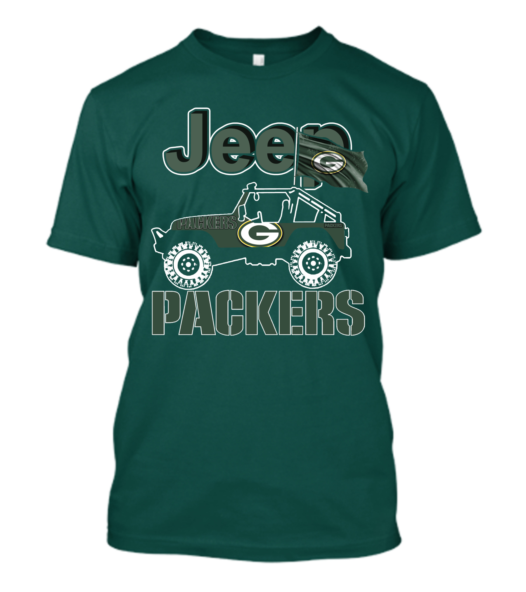 Jeep Green Bay Packers Off-Road Adventure Fans T-Shirt