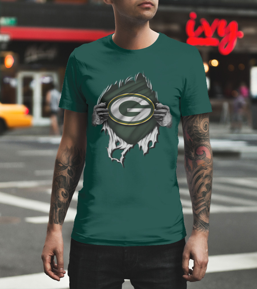 Green Bay Packers Torn Logo Superfan T-Shirt