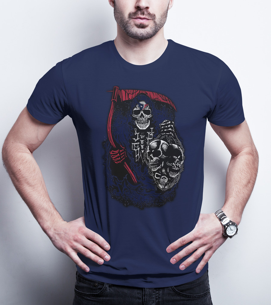 Houston Texans 07 Grim Reaper Skull Artwork T-Shirt