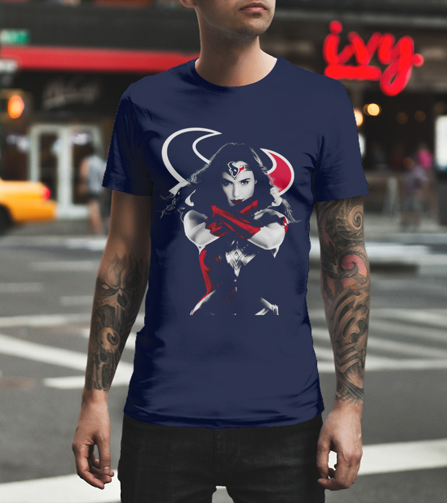 Houston Texans Wonder Woman Hero Icon T-Shirt
