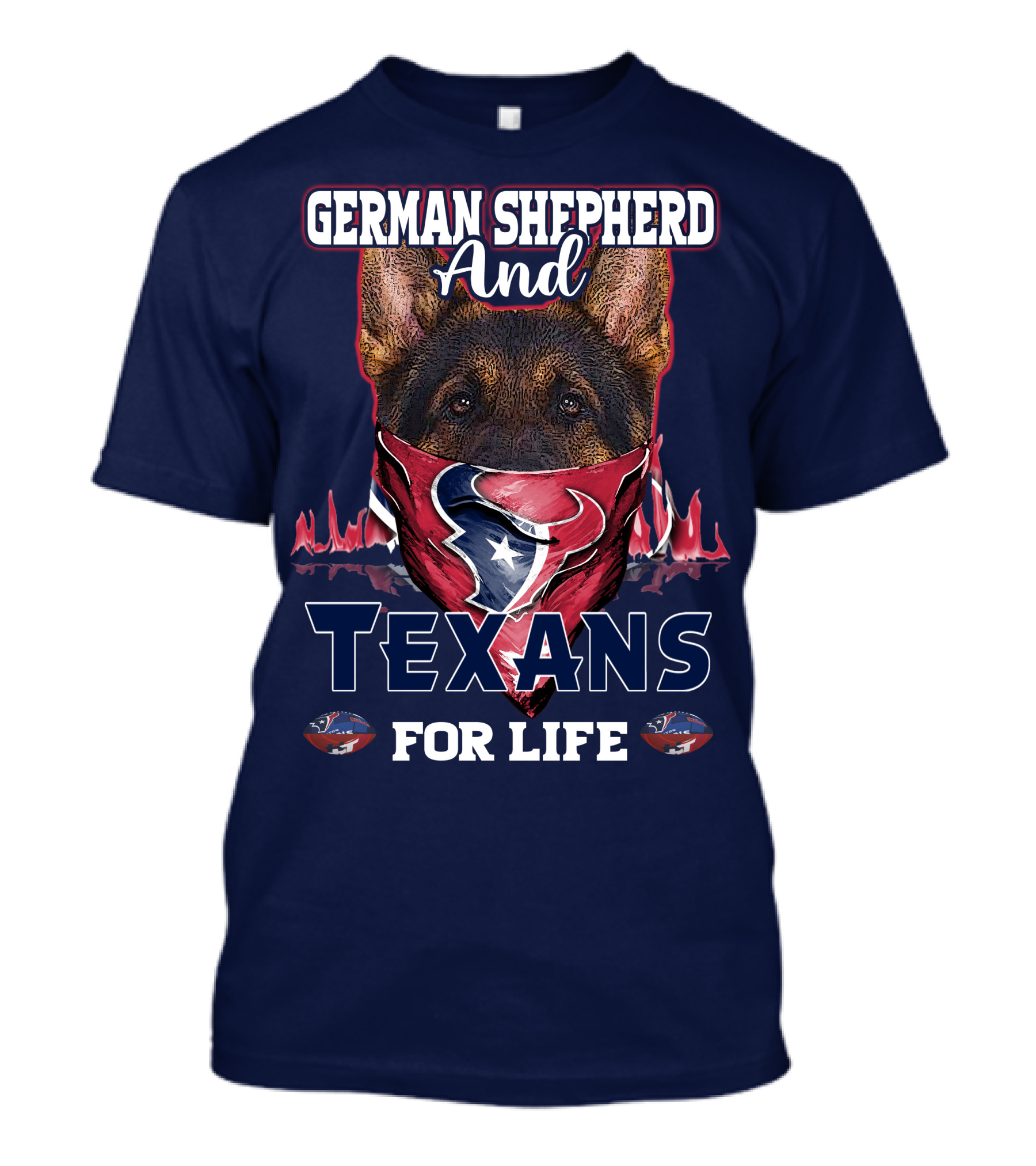 German Shepherd And Texans For Life T-Shirt