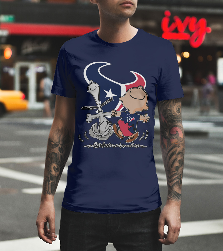 Houston Texans Snoopy And Friends Dance Vui Lòng Không Dùng Peanυts Này T-Shirt