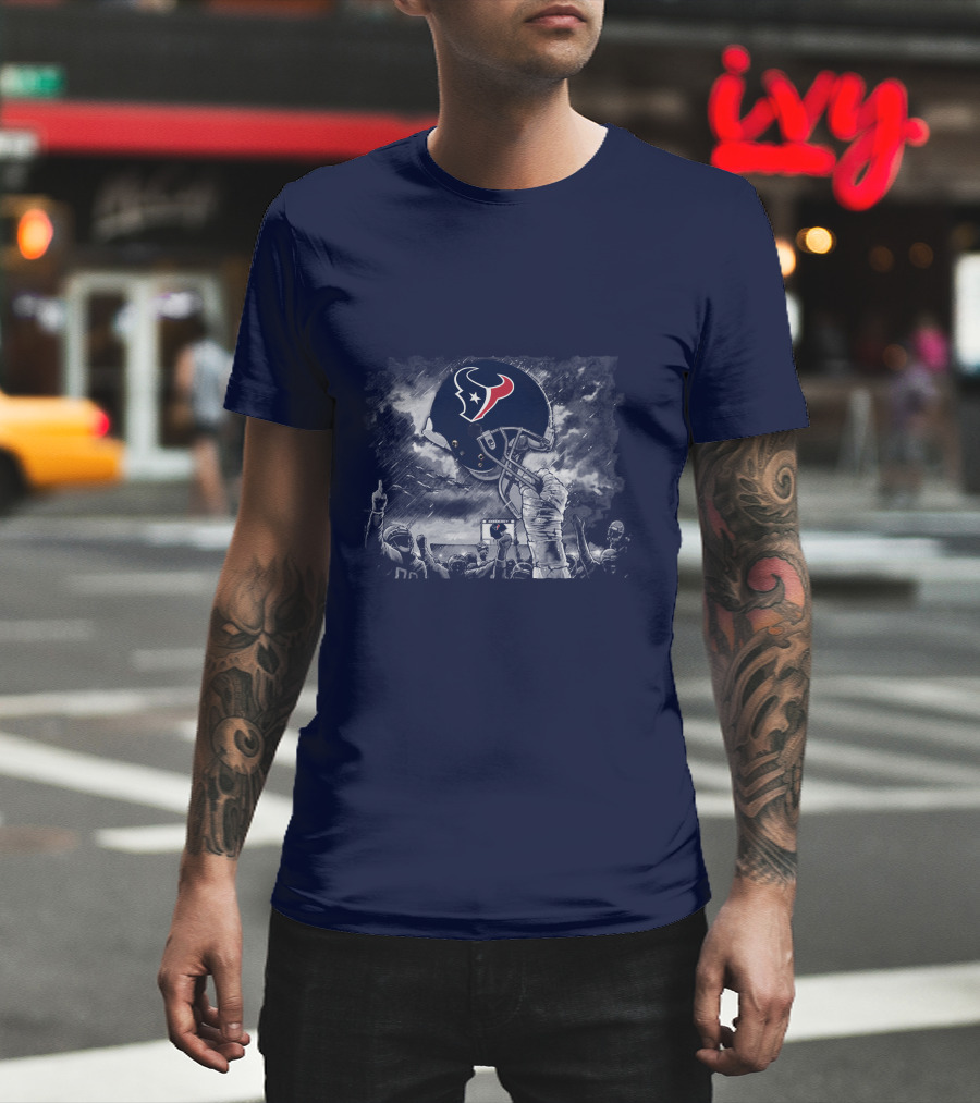 Houston Texans Helmet Victory Celebration Scene T-Shirt