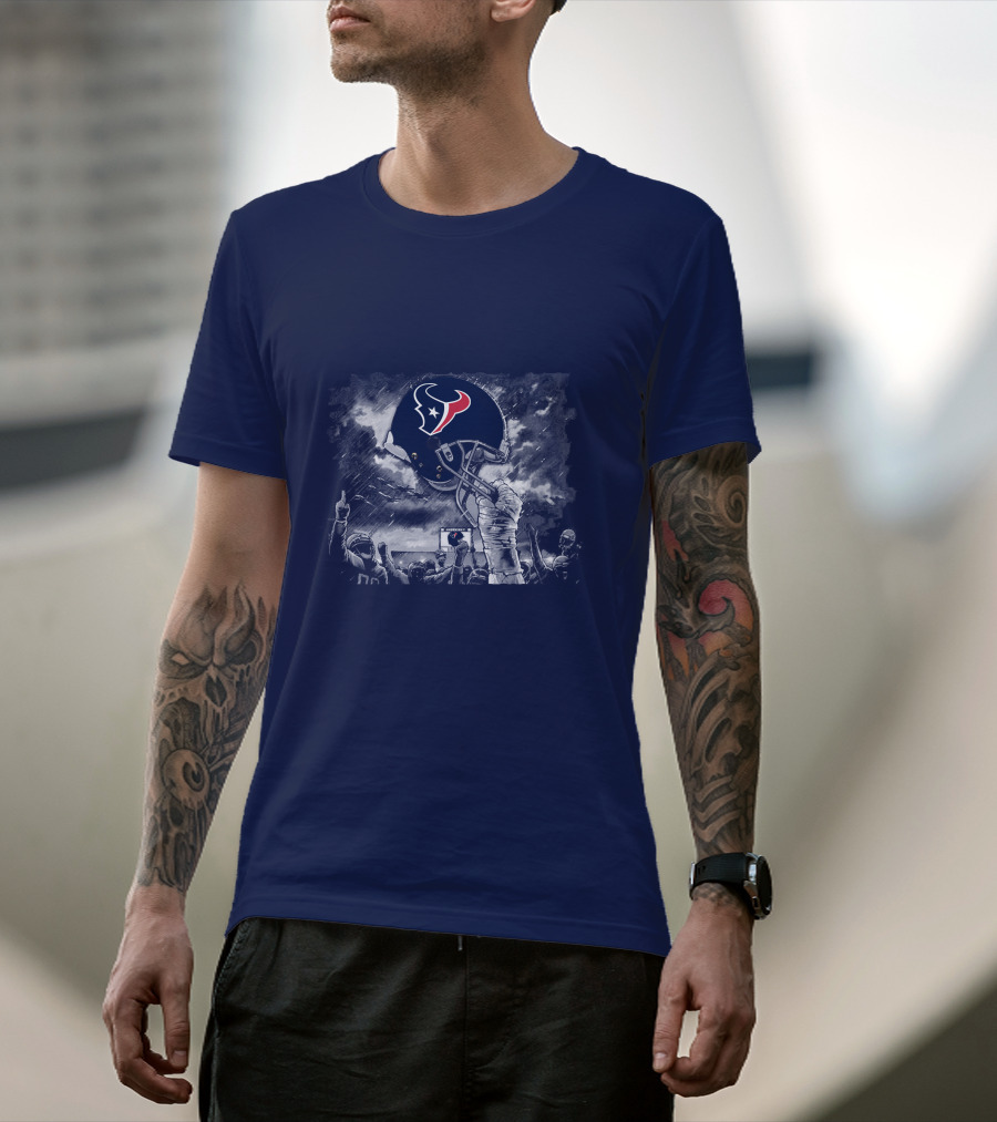 Houston Texans Helmet Victory Celebration Scene T-Shirt