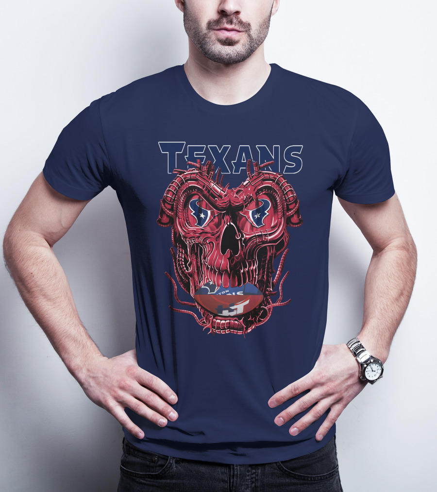 Texans Dragonskull Football Face T-Shirt