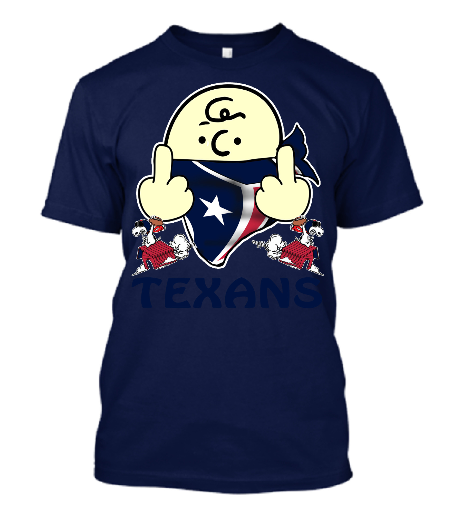 Houston Texans Snoopy Middle Finger T-Shirt