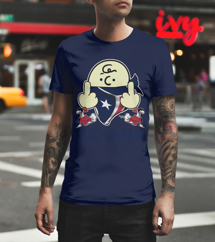 Houston Texans Snoopy Middle Finger T-Shirt