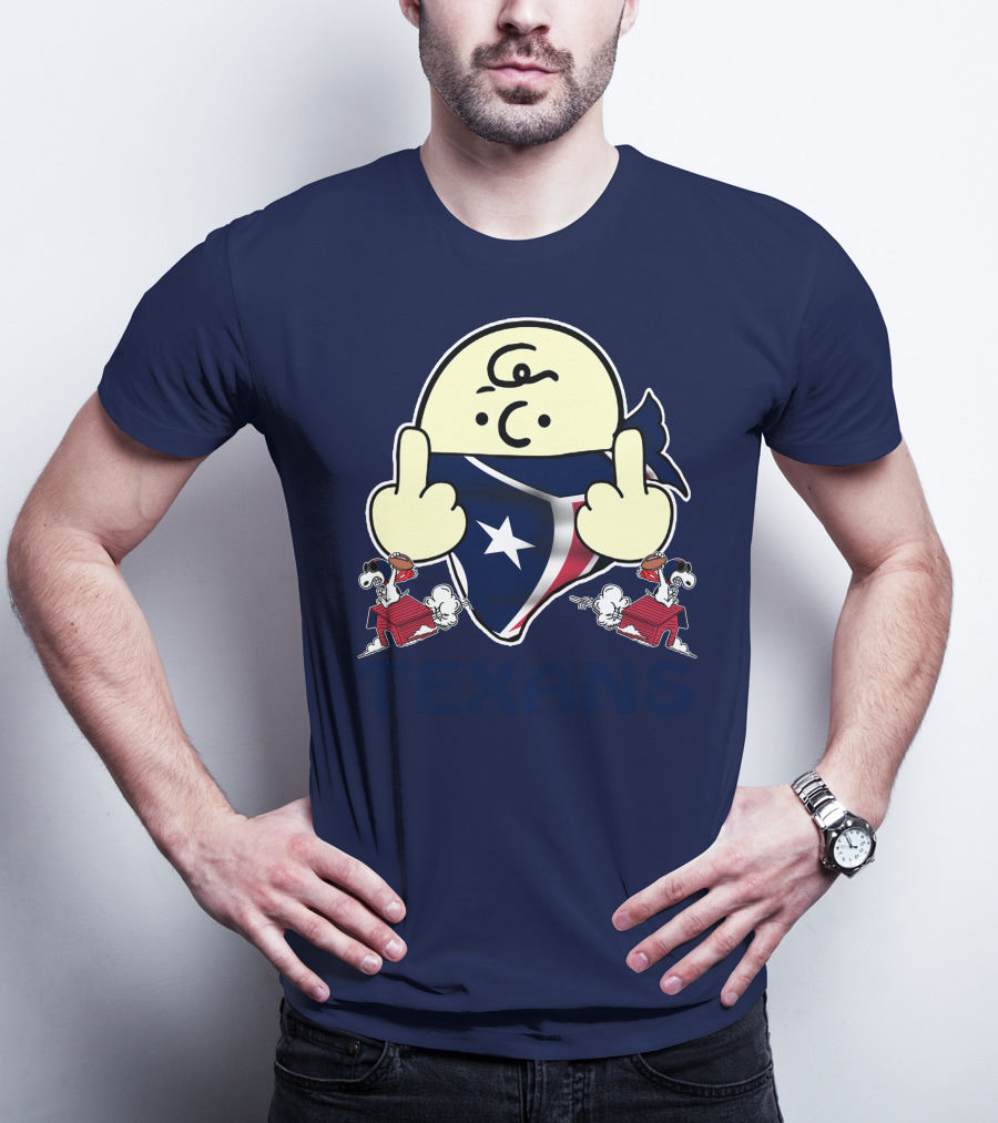 Houston Texans Snoopy Middle Finger T-Shirt