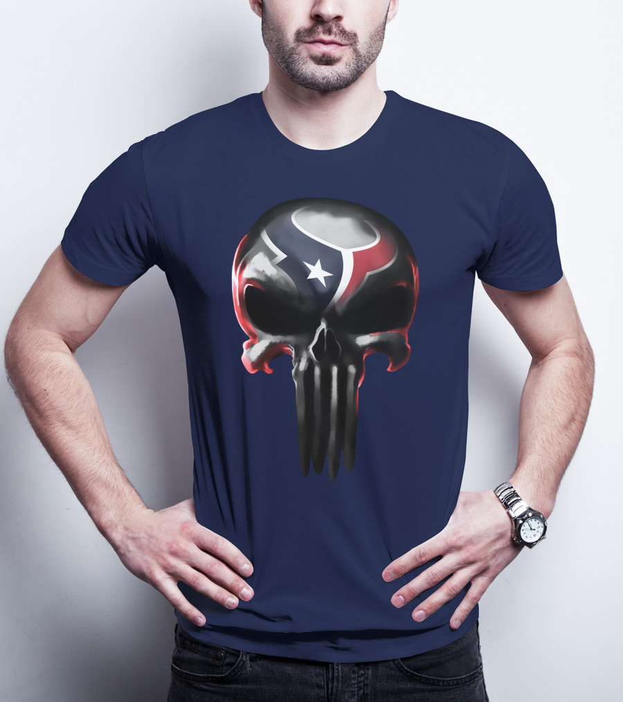 Houston Texans Punisher Skull T-Shirt