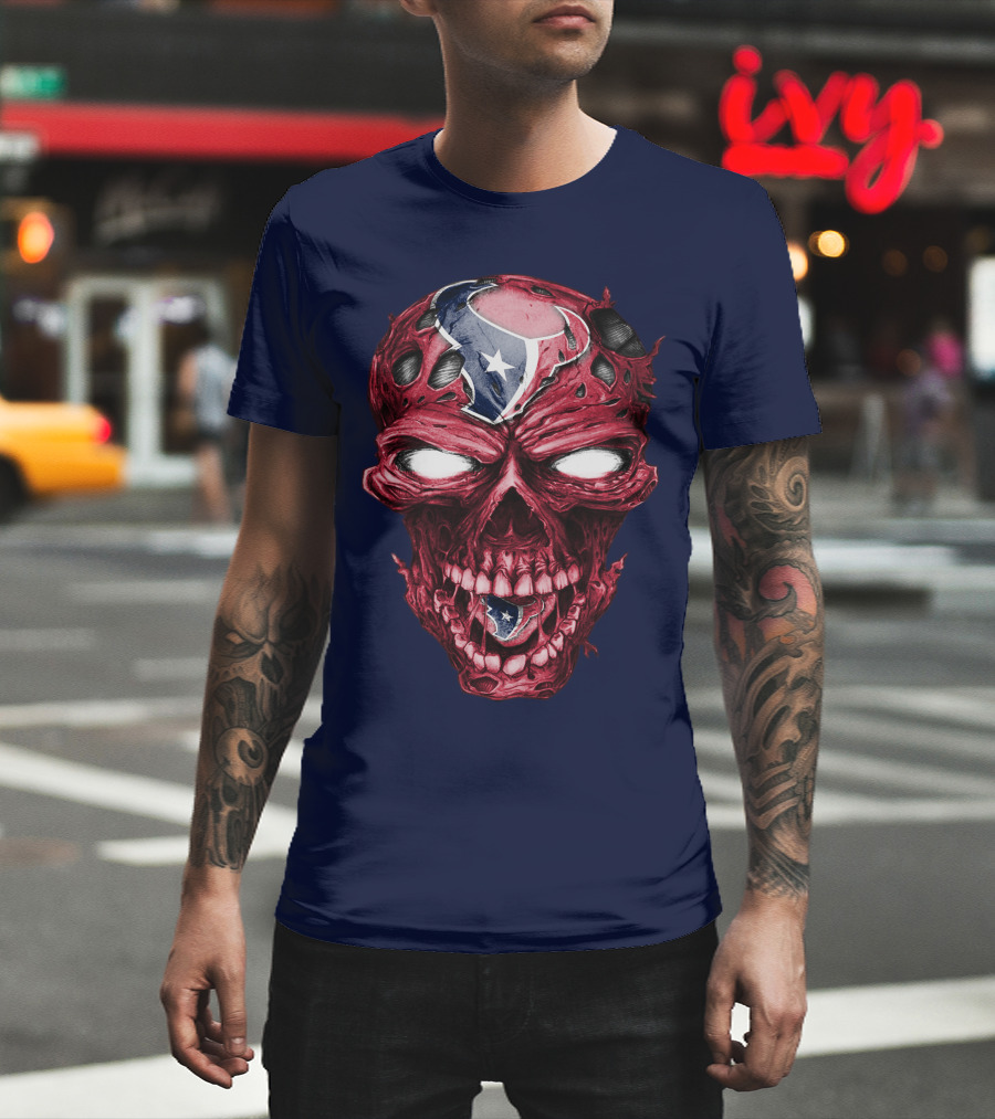 Skull Houston Texans Logo Horror T-Shirt