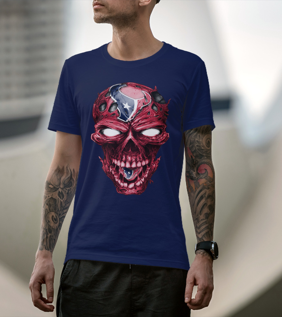 Skull Houston Texans Logo Horror T-Shirt