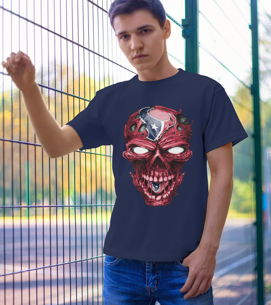 Skull Houston Texans Logo Horror T-Shirt