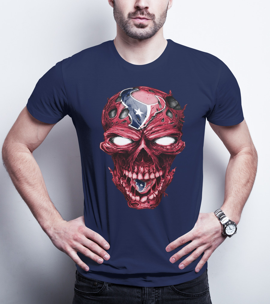 Skull Houston Texans Logo Horror T-Shirt