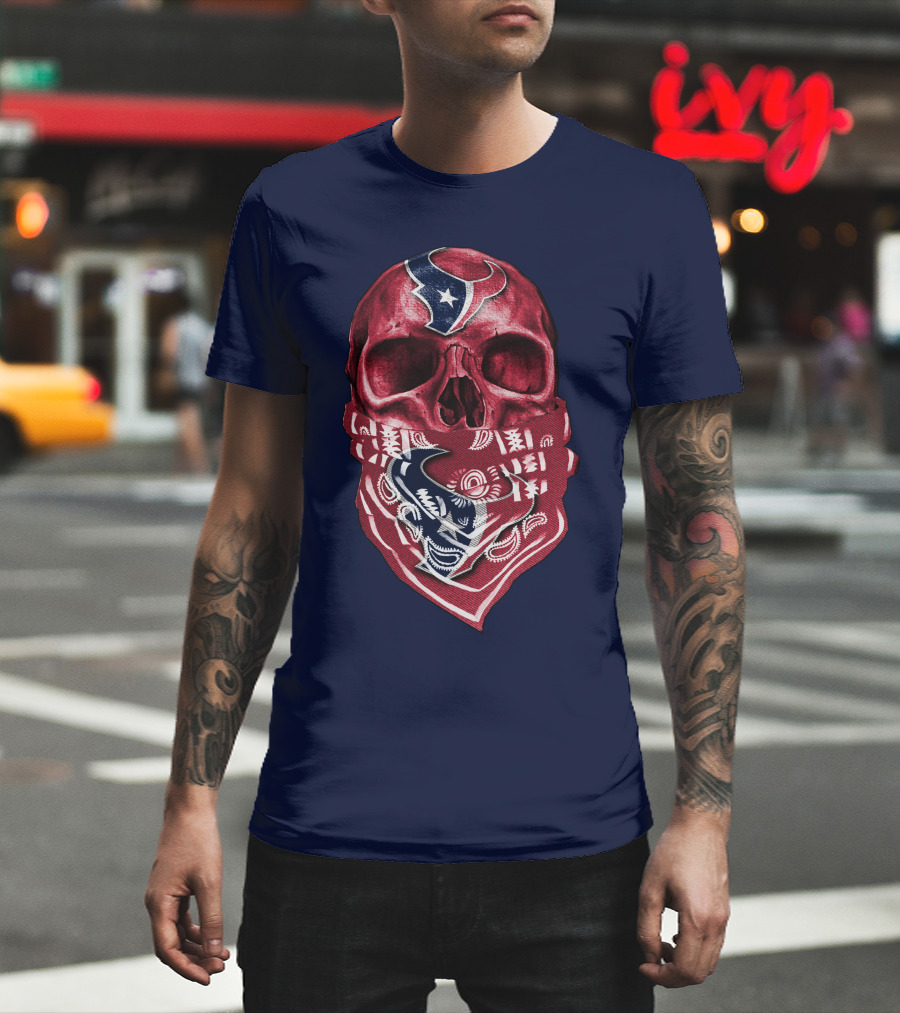 Houston Texans Skull Bandana T-Shirt