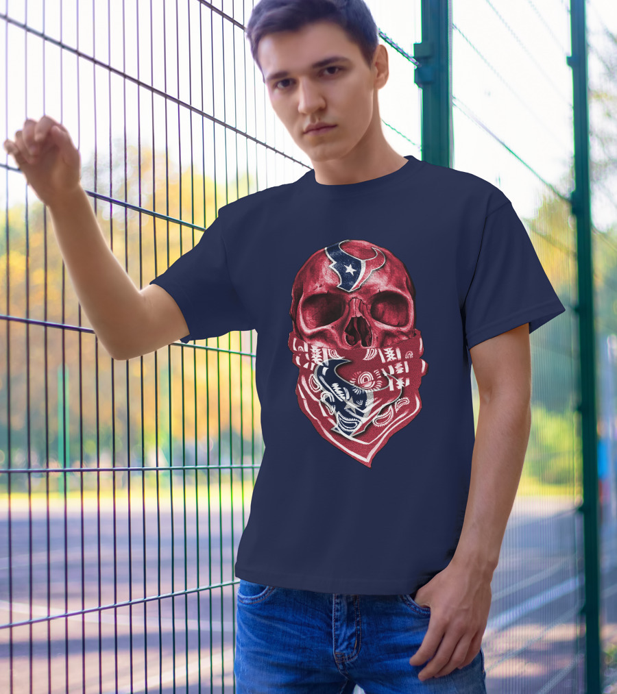 Houston Texans Skull Bandana T-Shirt