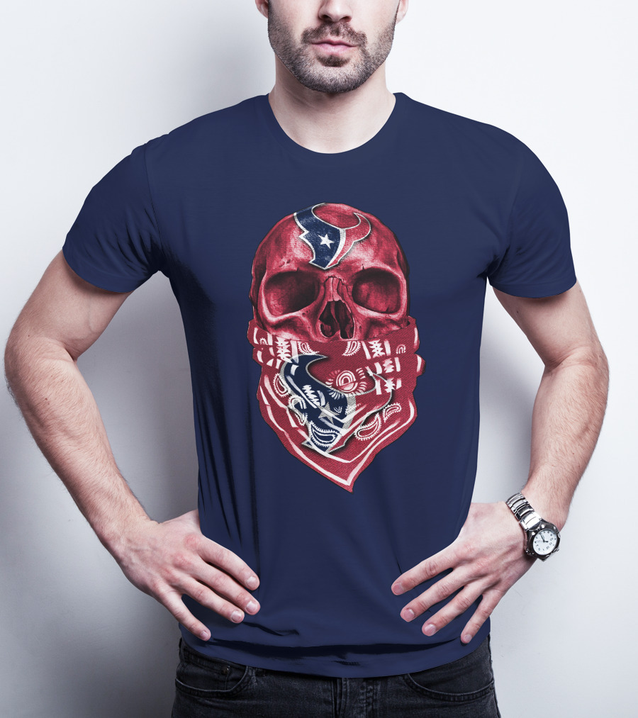 Houston Texans Skull Bandana T-Shirt