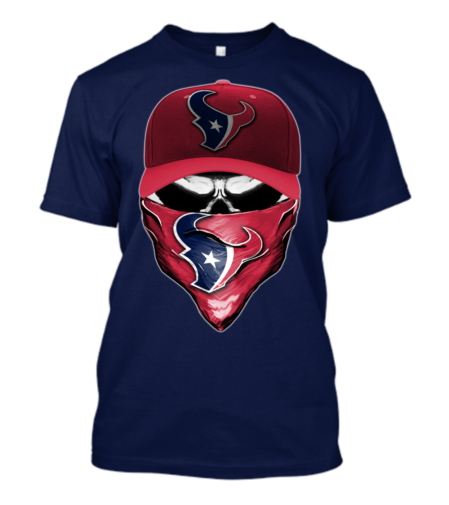 Houston Texans Skull Mask Hat T-Shirt