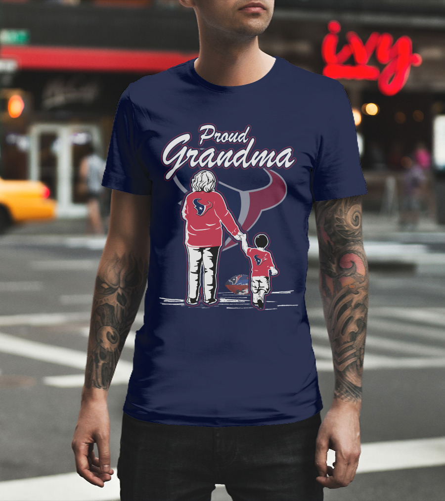 Proud Grandma Houston Texans Fan Family Football T-Shirt