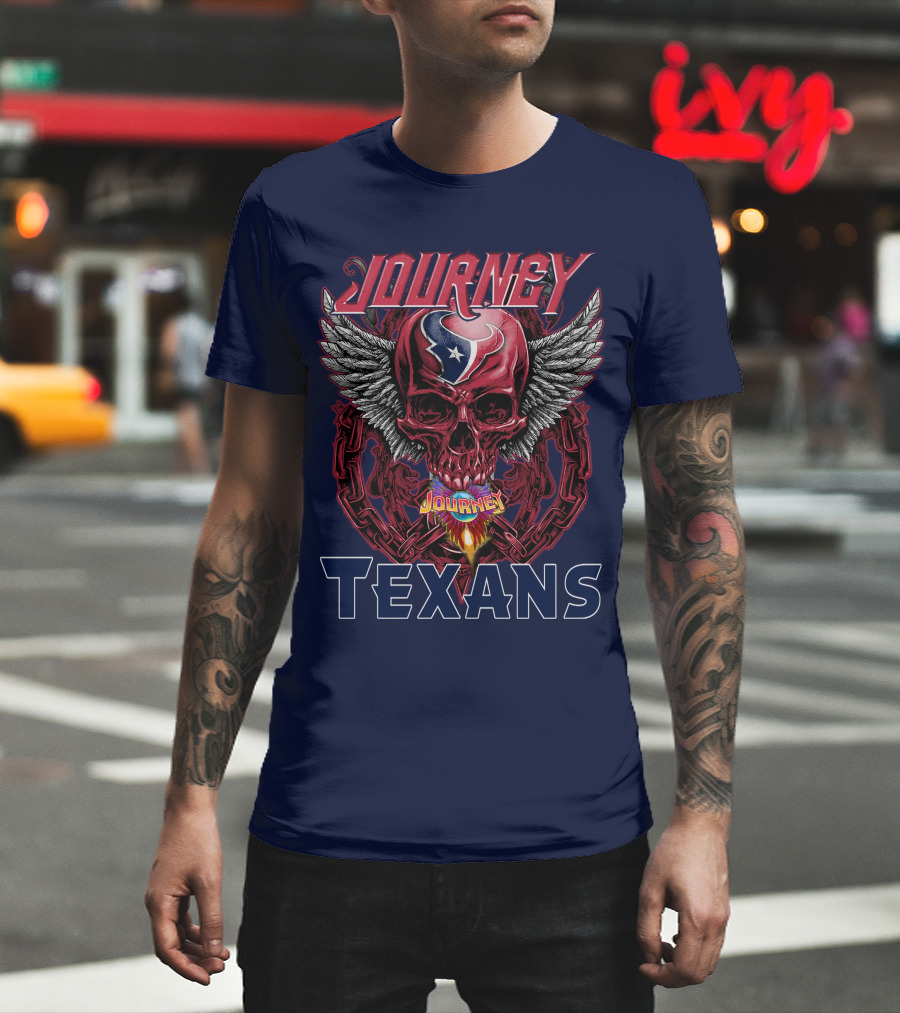 Journey Texans Skull Wings Nfl Fusion T-Shirt