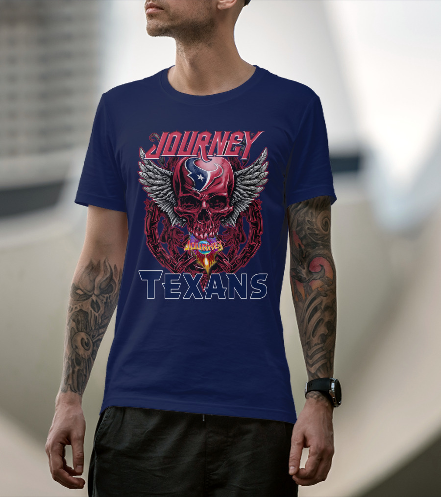 Journey Texans Skull Wings Nfl Fusion T-Shirt