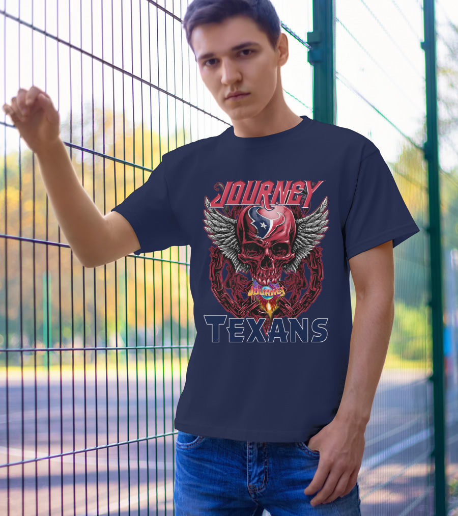 Journey Texans Skull Wings Nfl Fusion T-Shirt