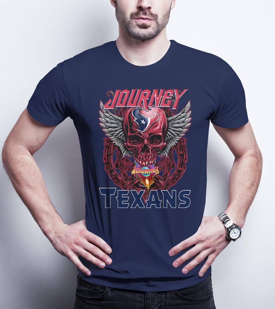 Journey Texans Skull Wings Nfl Fusion T-Shirt