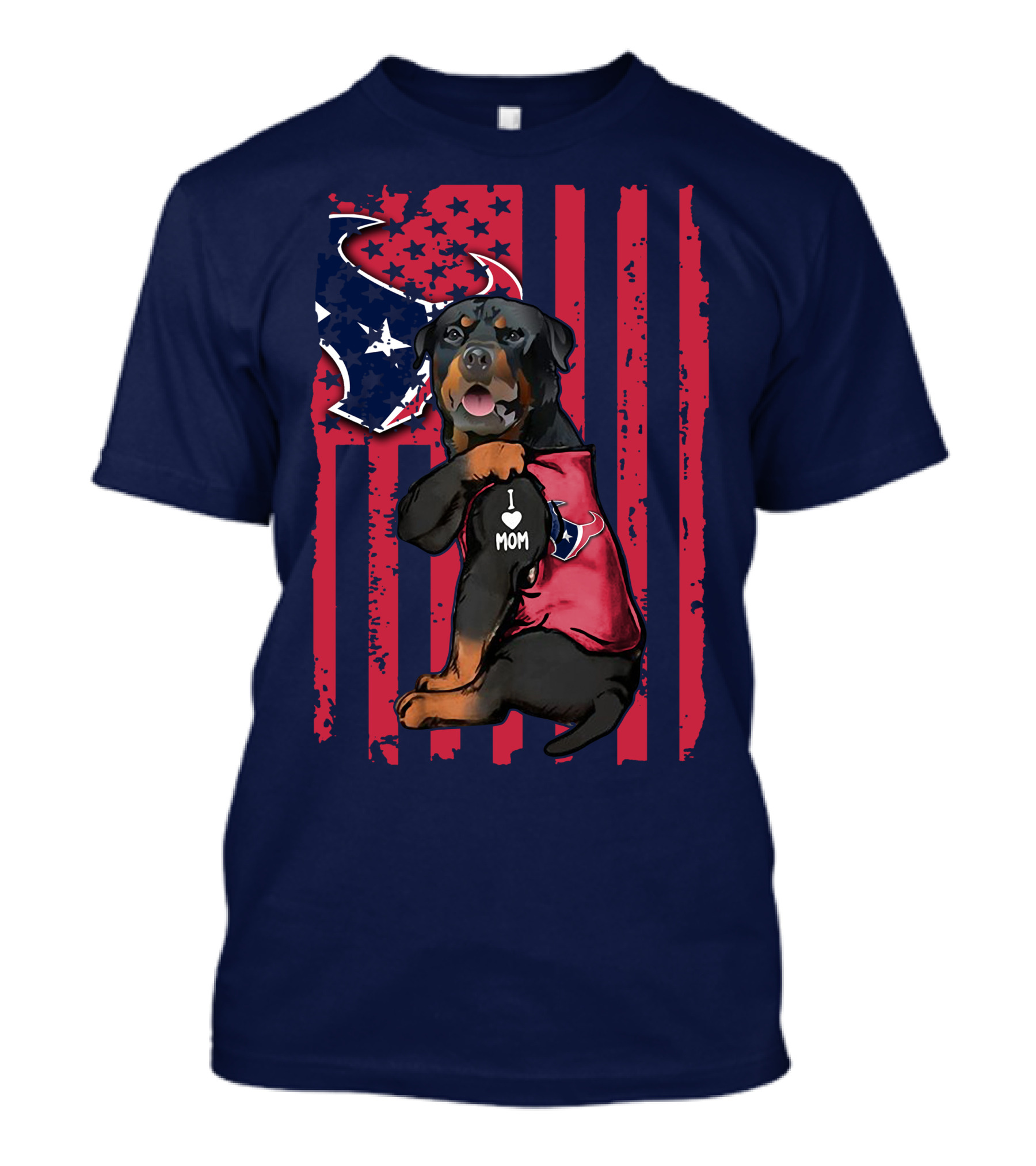 Rottweiler I Love Mom Houston Texans T-Shirt