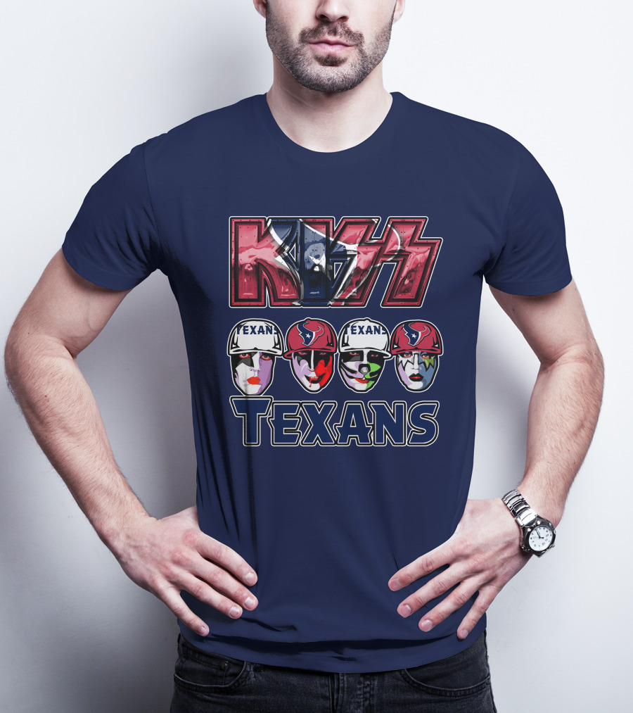 Kiss Texans Band Face Paint NFL T-Shirt