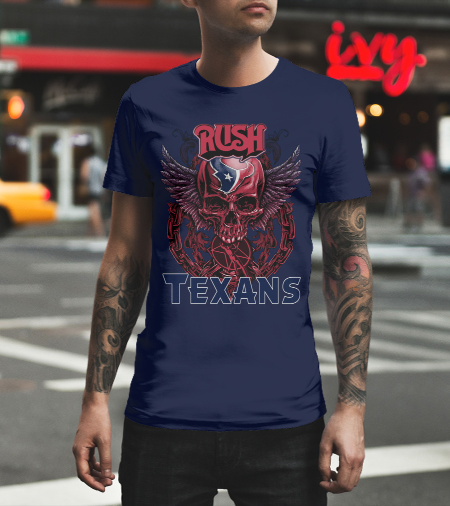 Rush Texans Skull Wings Iconic T-Shirt