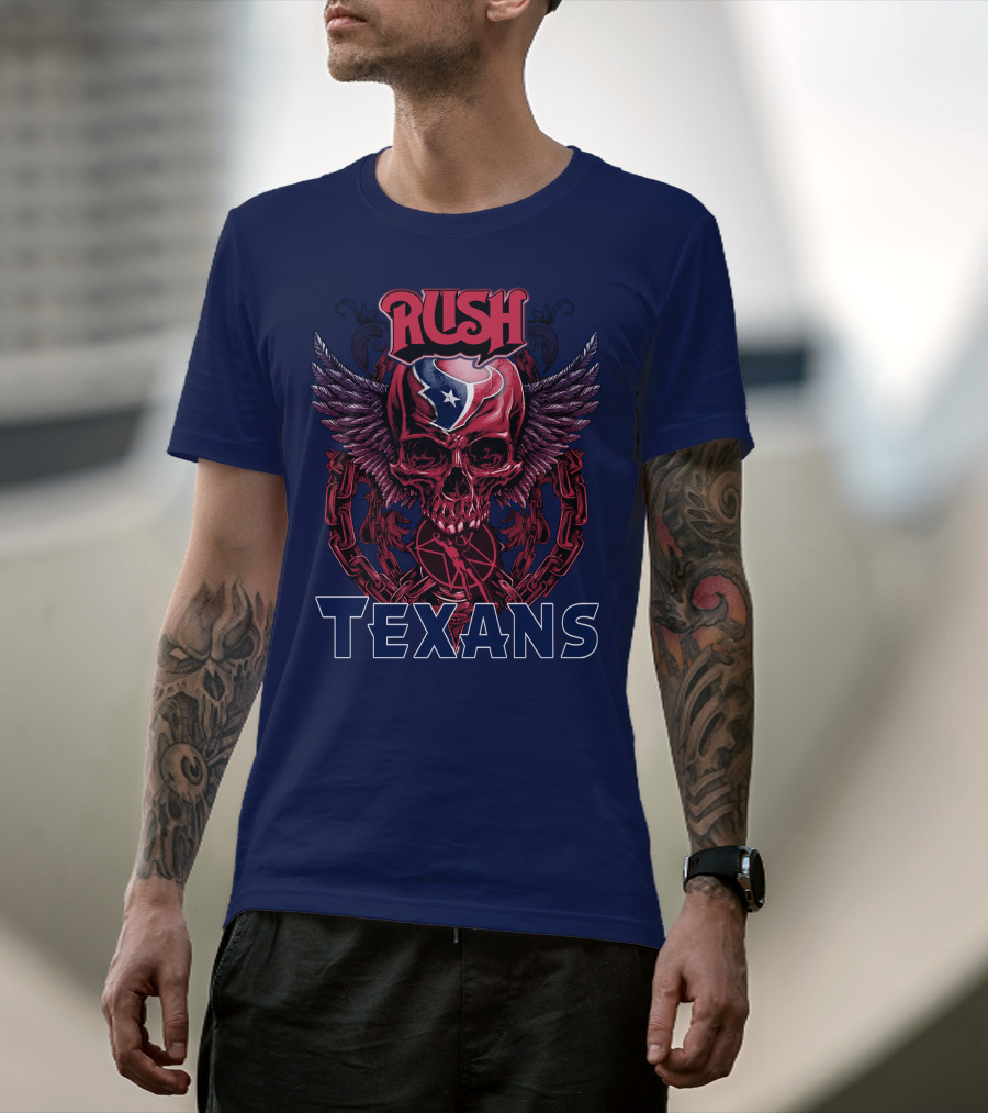 Rush Texans Skull Wings Iconic T-Shirt