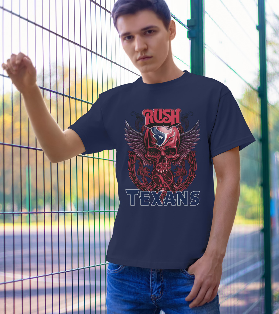 Rush Texans Skull Wings Iconic T-Shirt