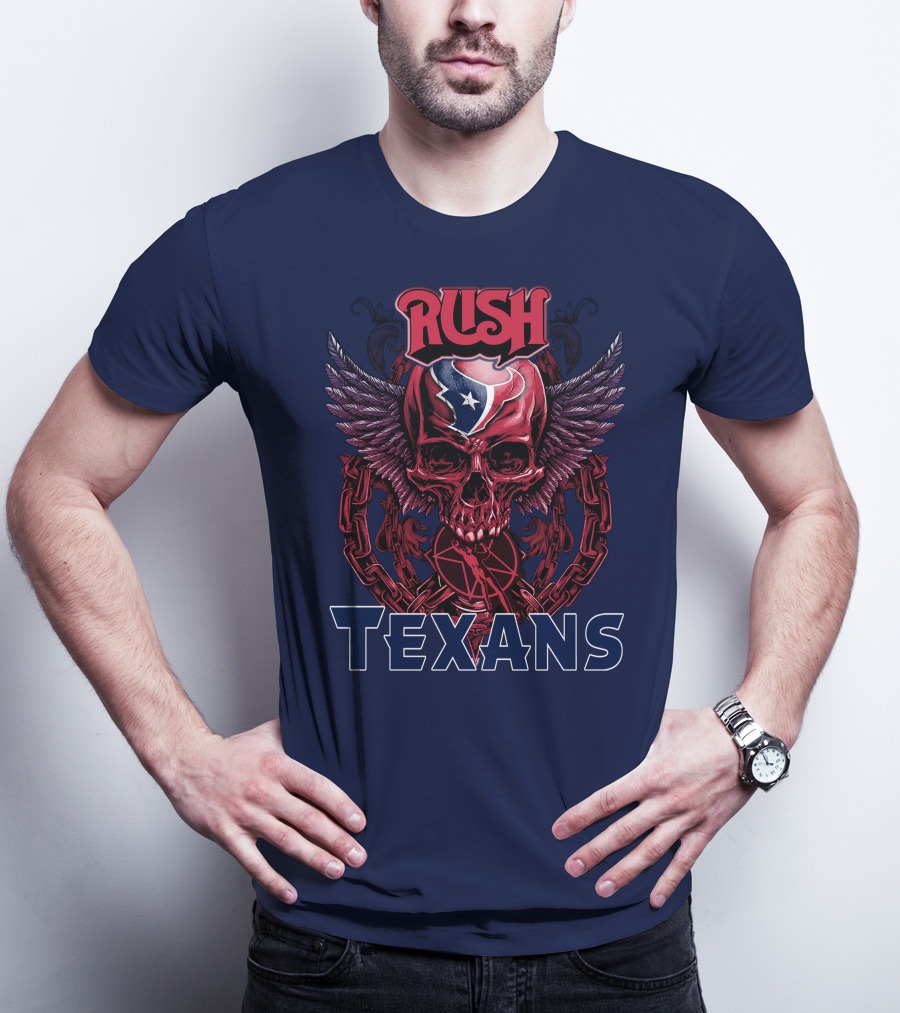 Rush Texans Skull Wings Iconic T-Shirt