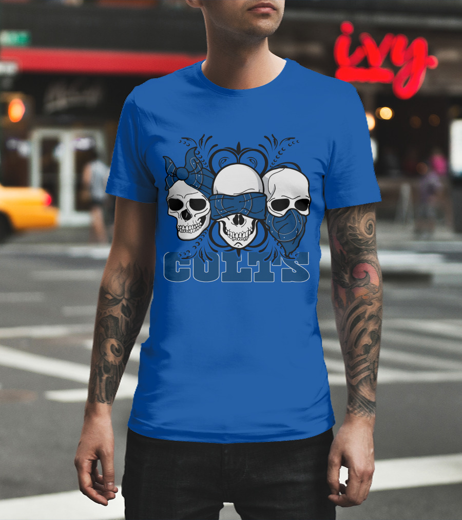 Colts 3 Skull Bandana T-Shirt
