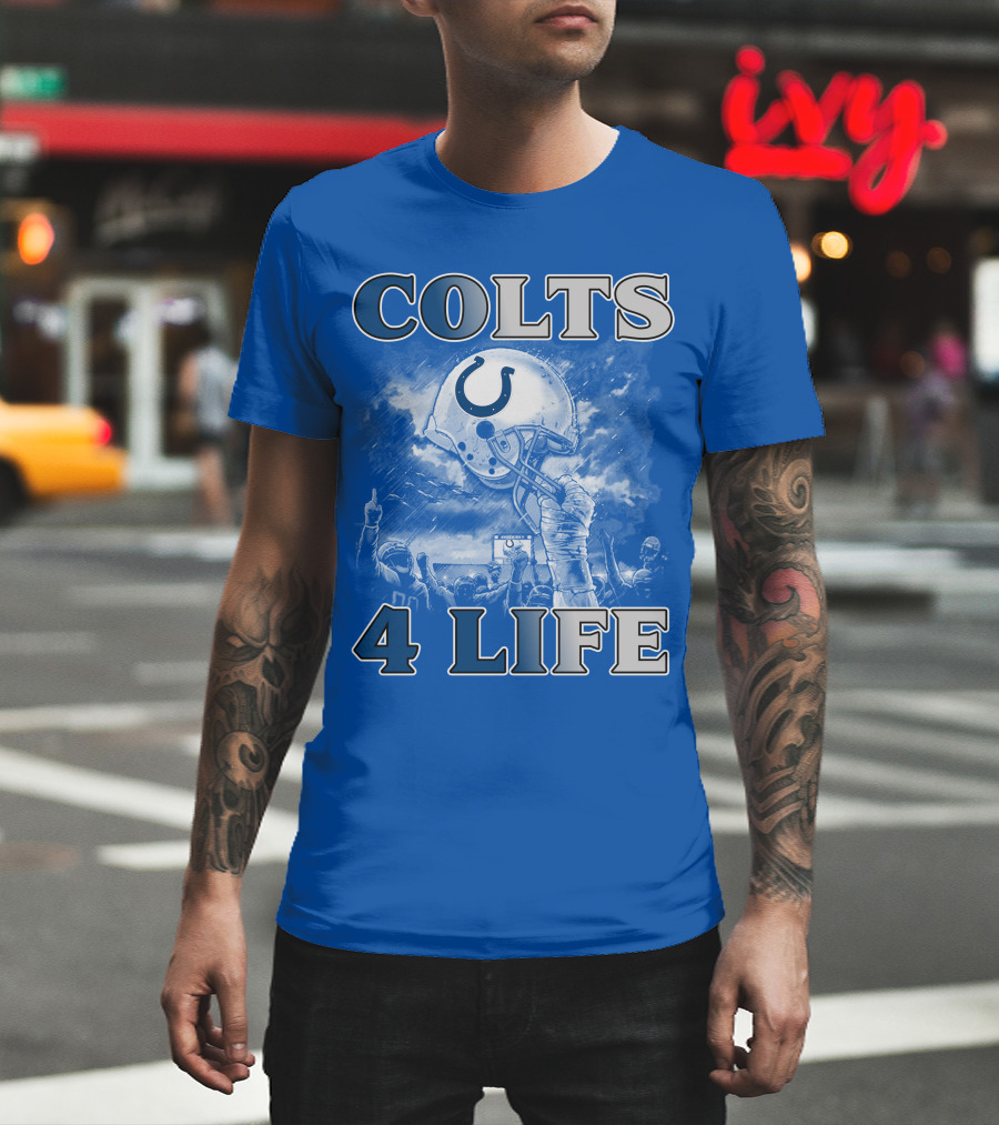 Colts 4 Life Indianapolis Colts Helmet And Fans Celebration T-Shirt