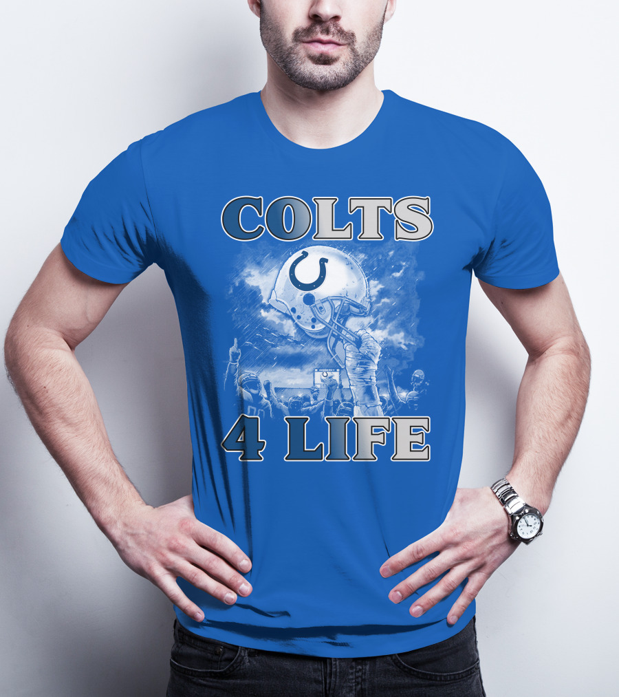 Colts 4 Life Indianapolis Colts Helmet And Fans Celebration T-Shirt