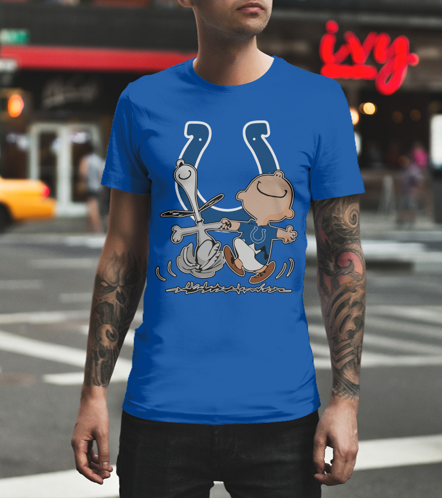 Indianapolis Colts Snoopy And Charlie Brown Dancing T-Shirt