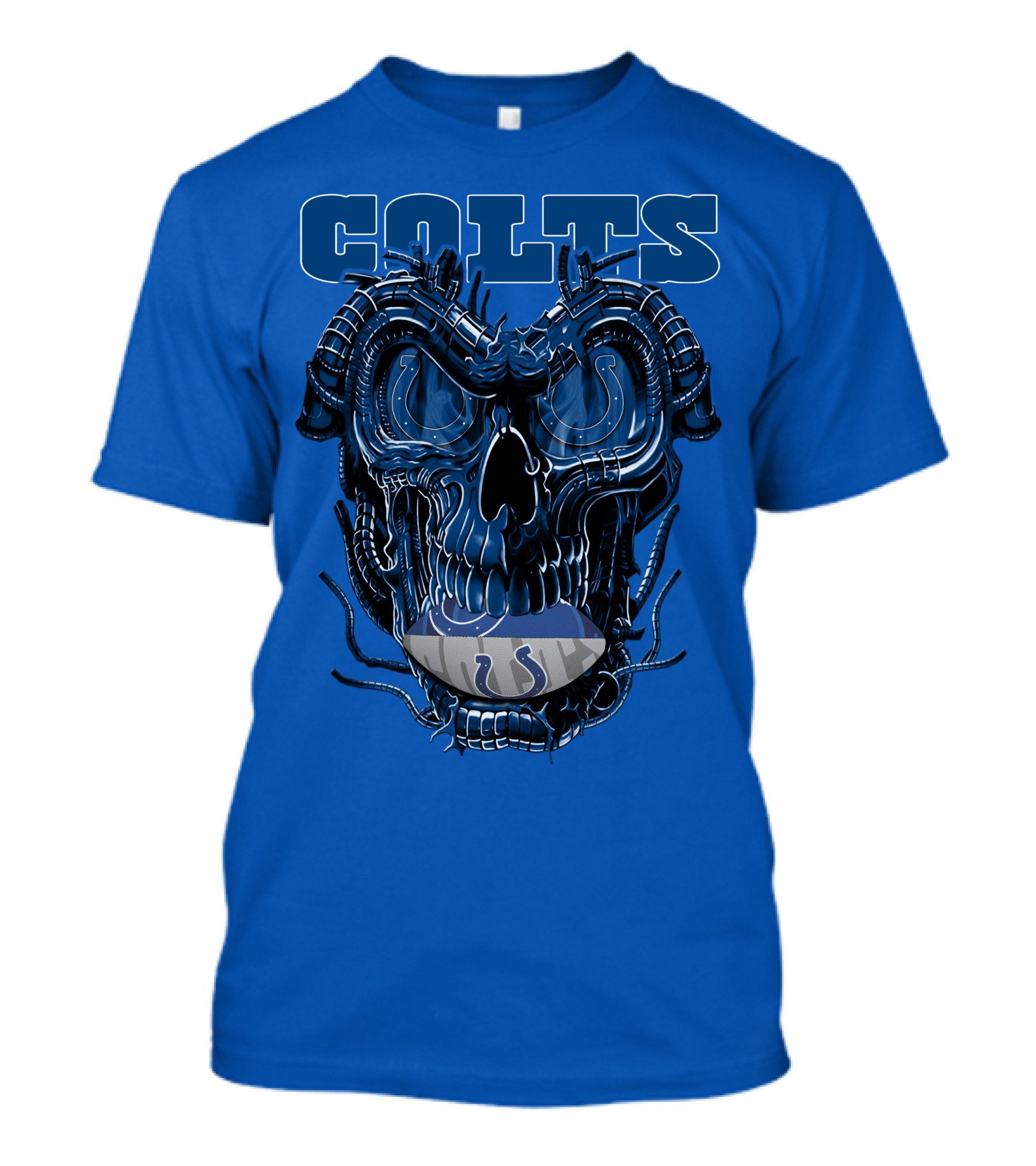 Dragonskull Colts Skull With Indianapolis Horseshoe T-Shirt