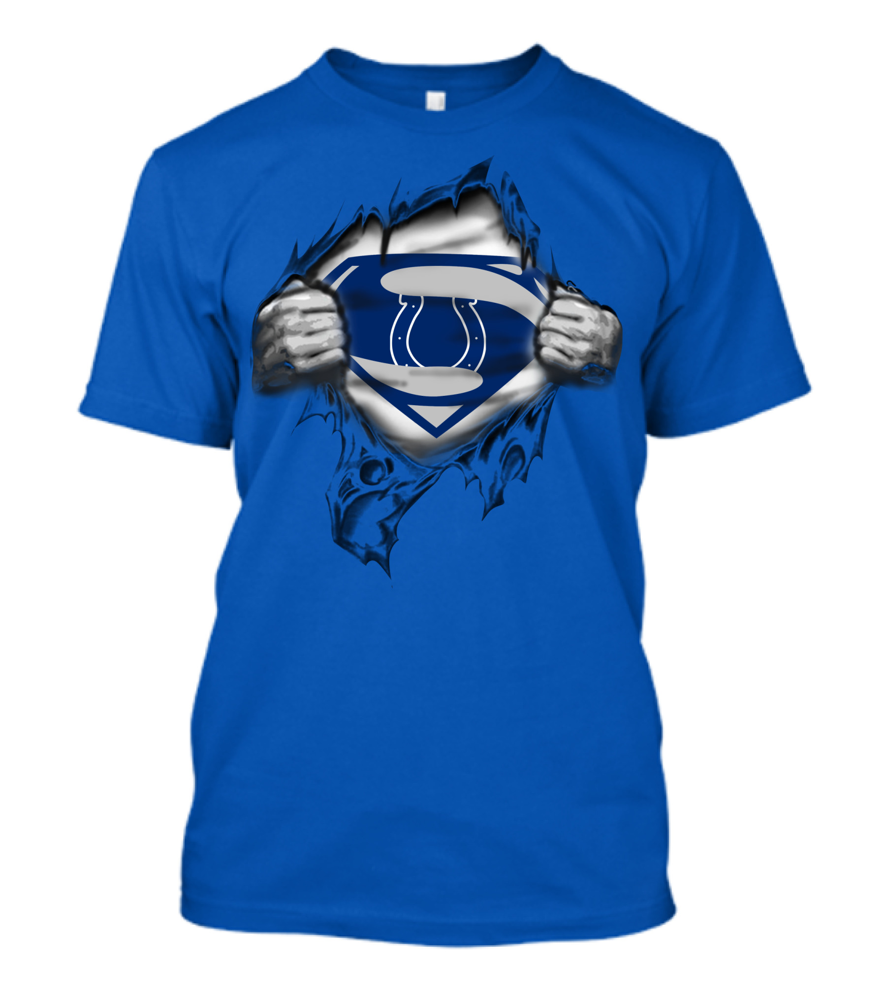 Superman Style Indianapolis Colts 70 Logo Burst T-Shirt