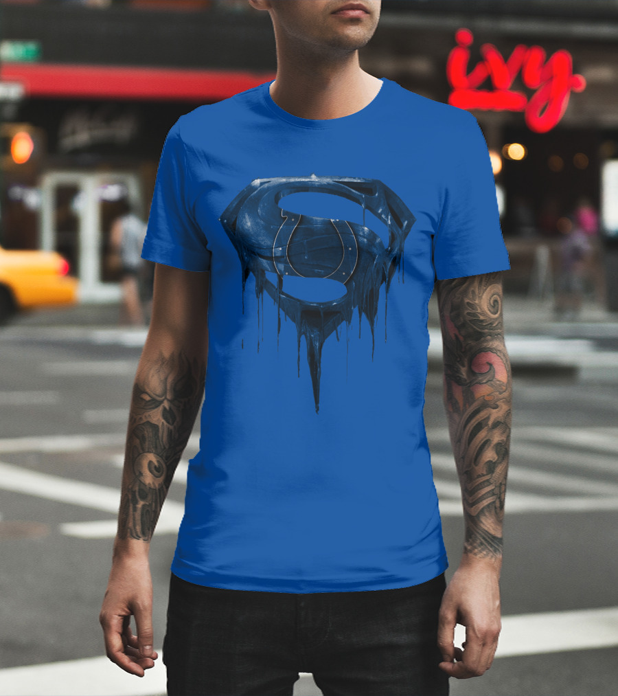 Spm Indianapolis Colts Superman Dripping T-Shirt