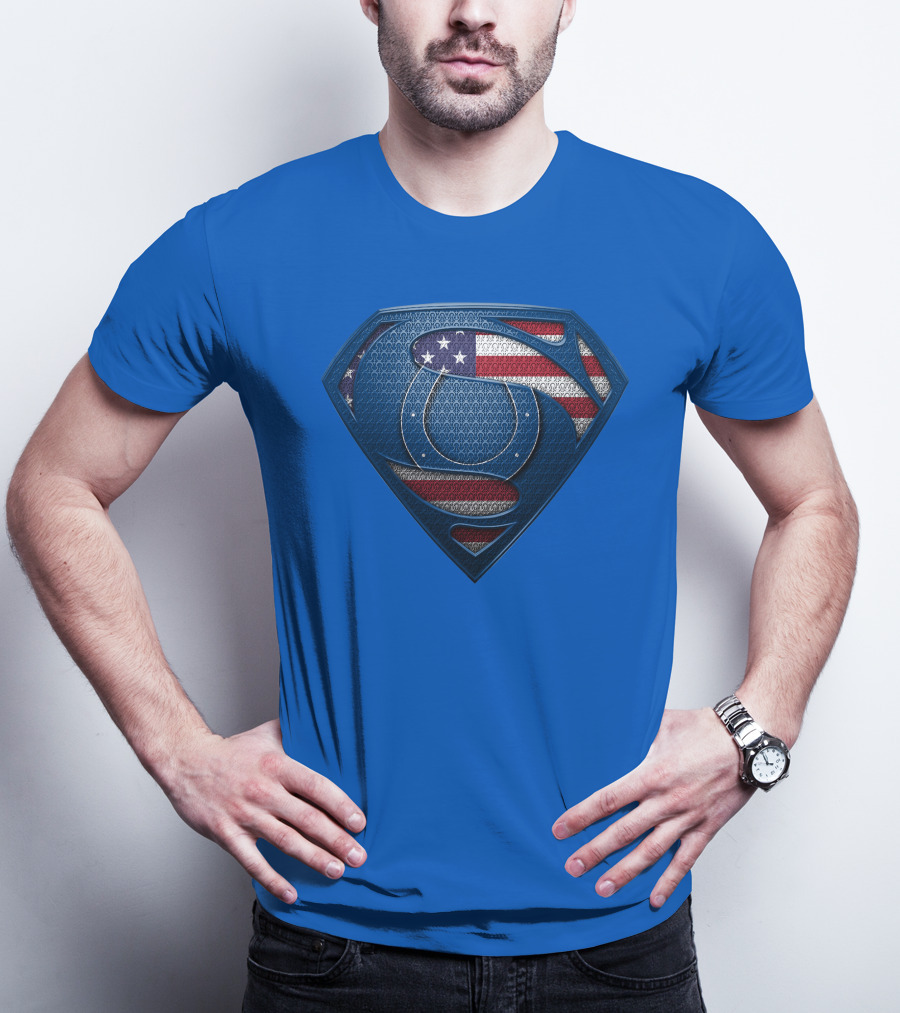 Spm Indianapolis Colts American Flag Superman T-Shirt